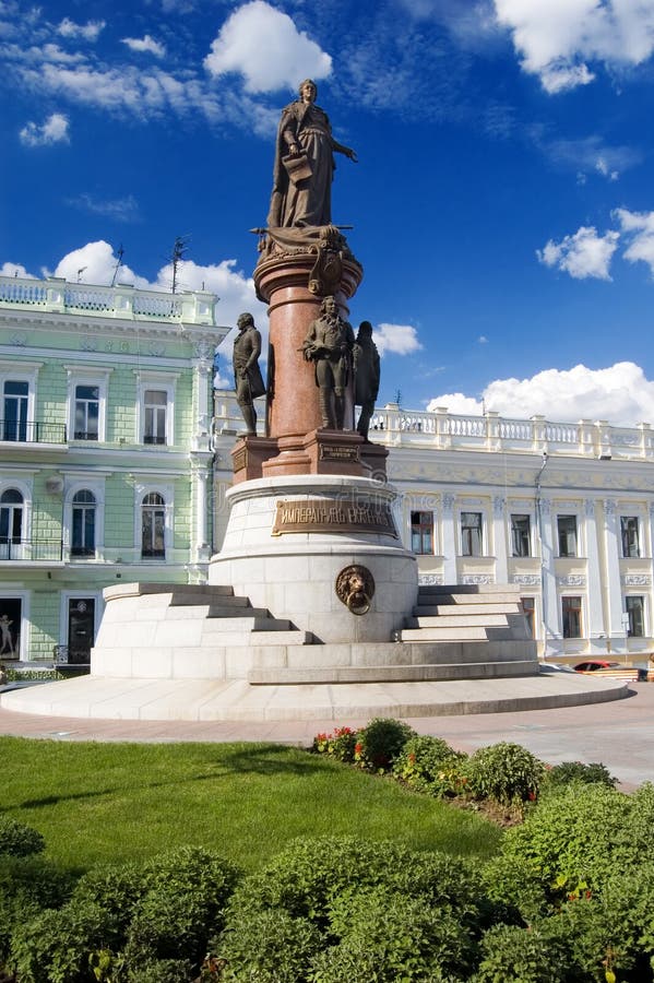 Monument To the Catherine II Stock Photo - Image of building, clouds ...