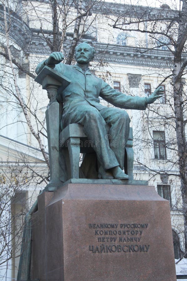 Monument To Composer Tchaikovsky, Moscow Editorial Stock Image - Image ...