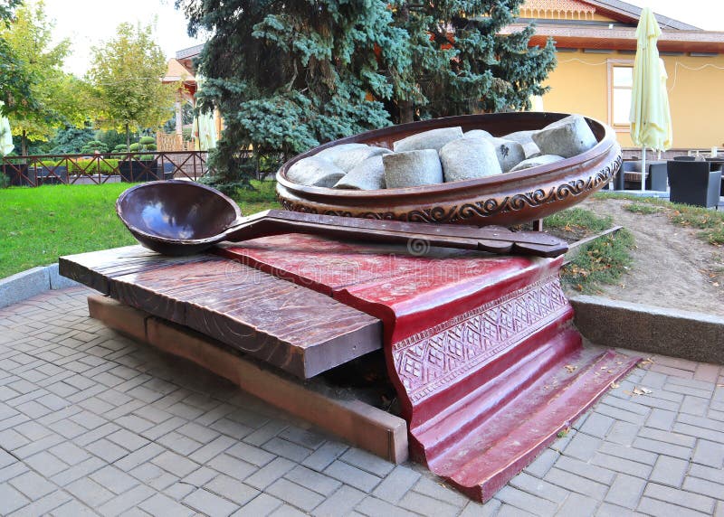 Monument To Dumplings in Poltava, Ukraine Stock Image - Image of ...