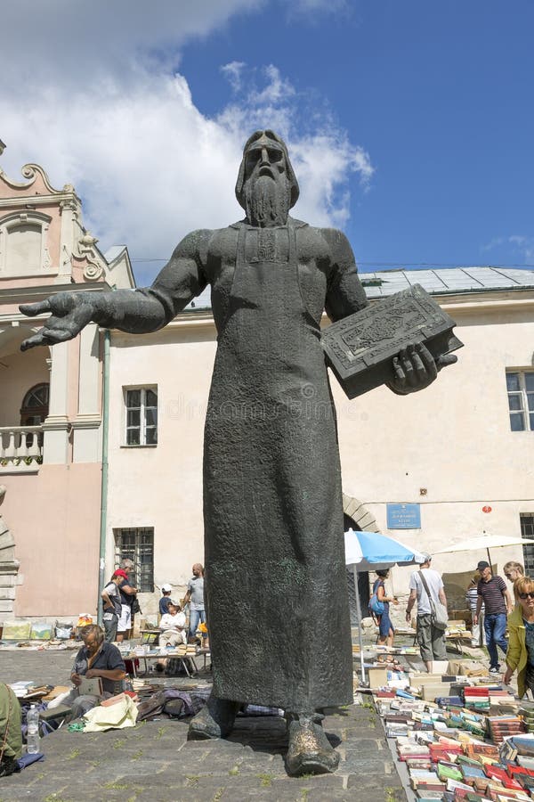 Monument To the First Printer Ivan Fyodorov in Lviv, Ukraine. Editorial ...
