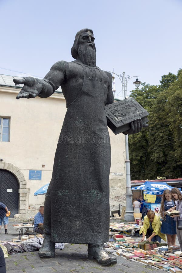 Monument To the First Printer Ivan Fyodorov in Lviv, Ukraine. Editorial ...
