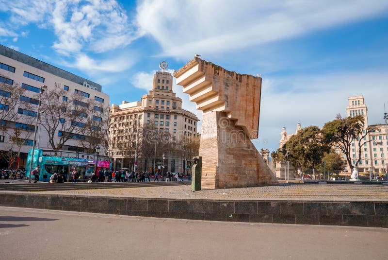 Monument To Francesc Macia on Catalonia Square View Editorial Photo ...