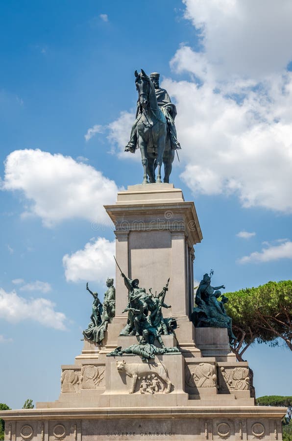 Monument To Giuseppe Garibaldi Italy, Rome Stock Photo - Image of ...