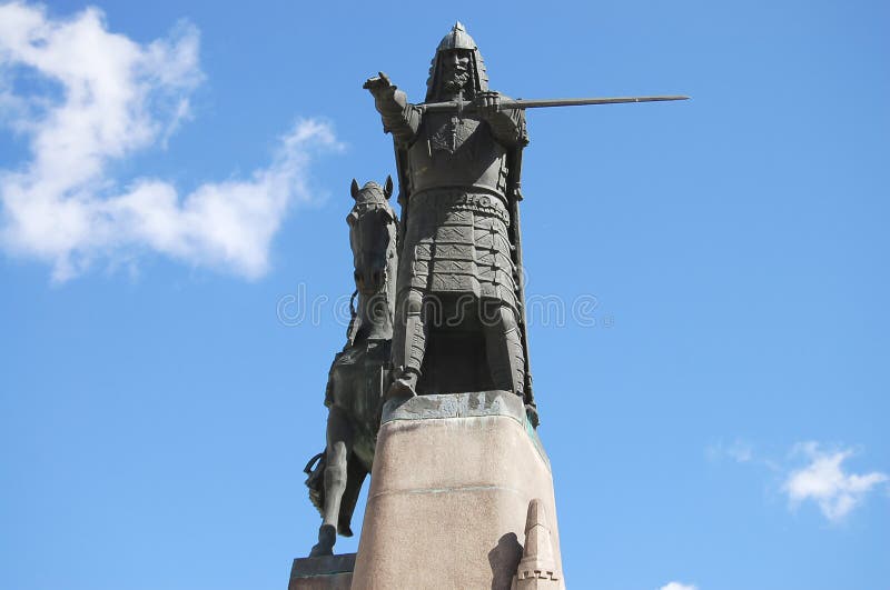 Monument of Grand Duke Gediminas Stock Image - Image of majestic, horse ...