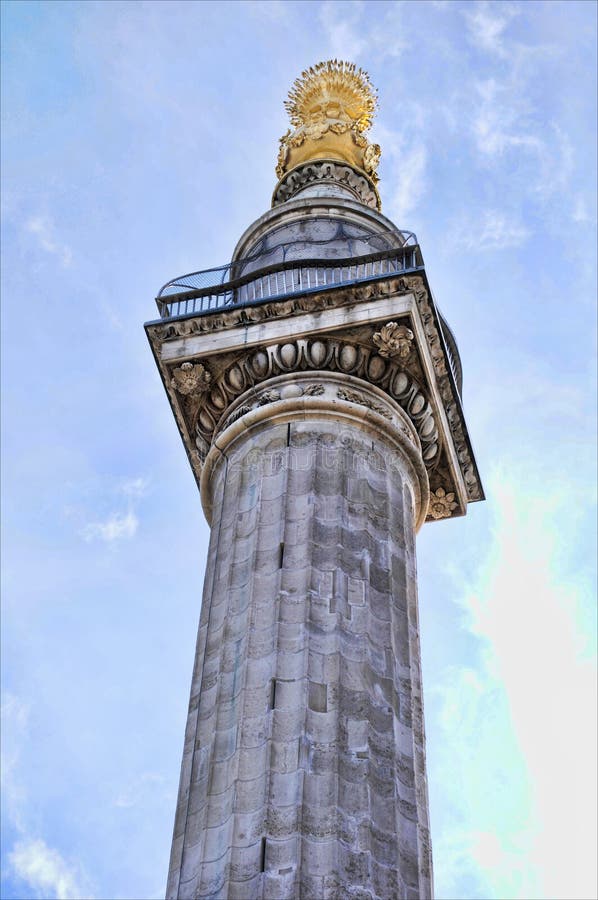 Monument To the Great Fire of London Stock Photo - Image of fire ...