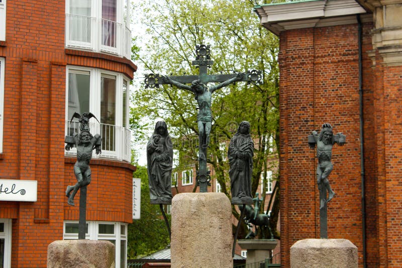 Monument To Jesus. Hamburg, Germany Stock Photo - Image of city, europe ...