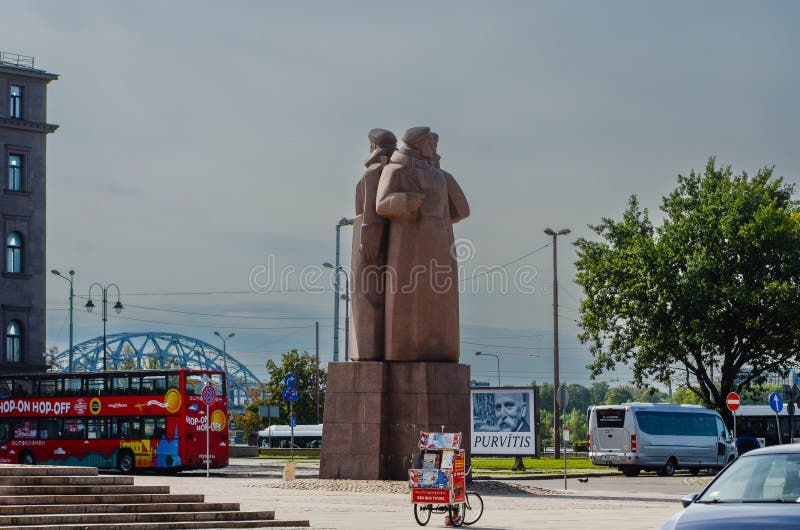 Monument To the Latvian Riflemen in the City of Riga Editorial Photo ...