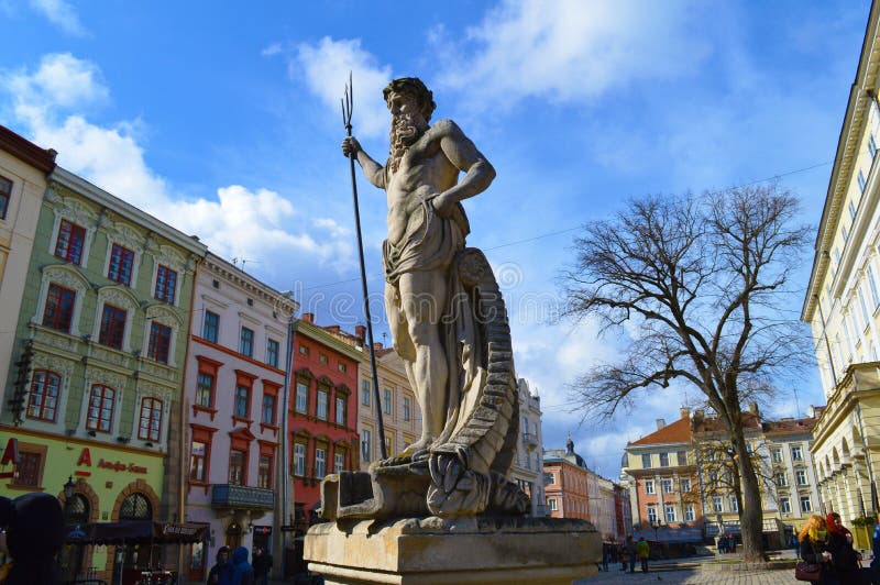 Monument to Neptune editorial stock image. Image of town - 52351279