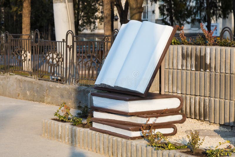 Monument To an Open Book without Text. Knowledge and Education Symbol ...