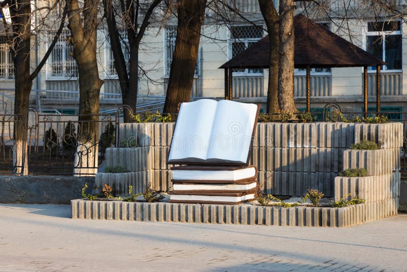 Monument To an Open Book without Text. Knowledge and Education Symbol ...