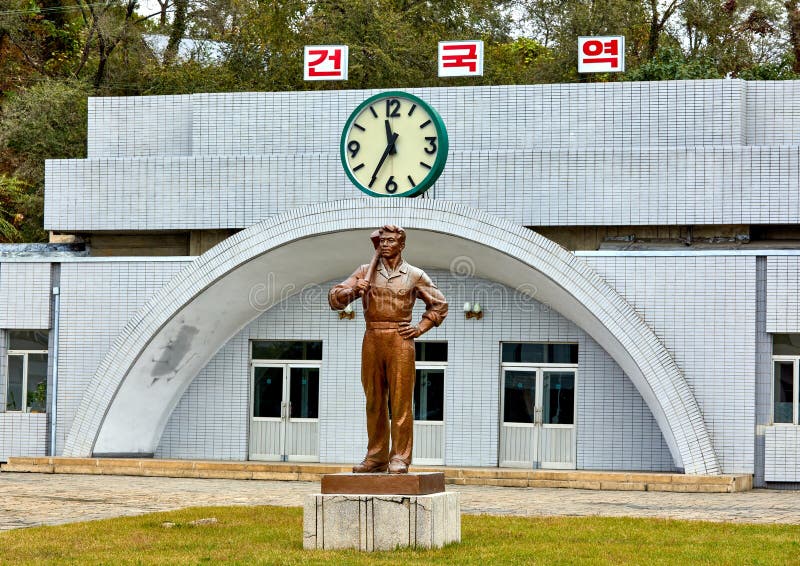 Pyongyang, North Korea-October 12,2017:Monument To a Worker in Front of ...