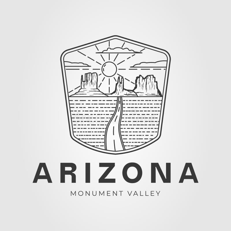 Monument Valley or Arizona Line Art Logo Vector Illustration Design ...
