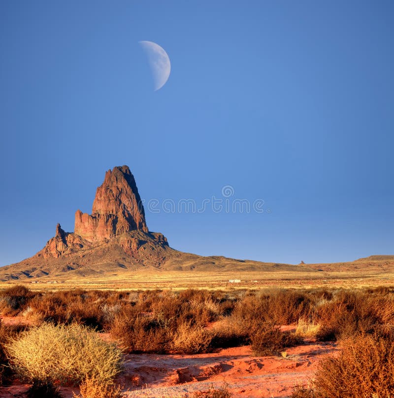 Arizona Moon Rise at Sunset with Cactus and Rocks in North Scottsdale ...