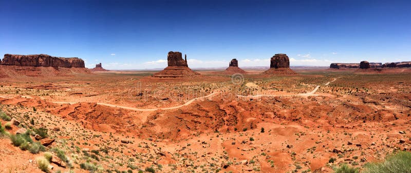 Monument Valley Arizona Panoramic View, USA Stock Photo - Image of ...