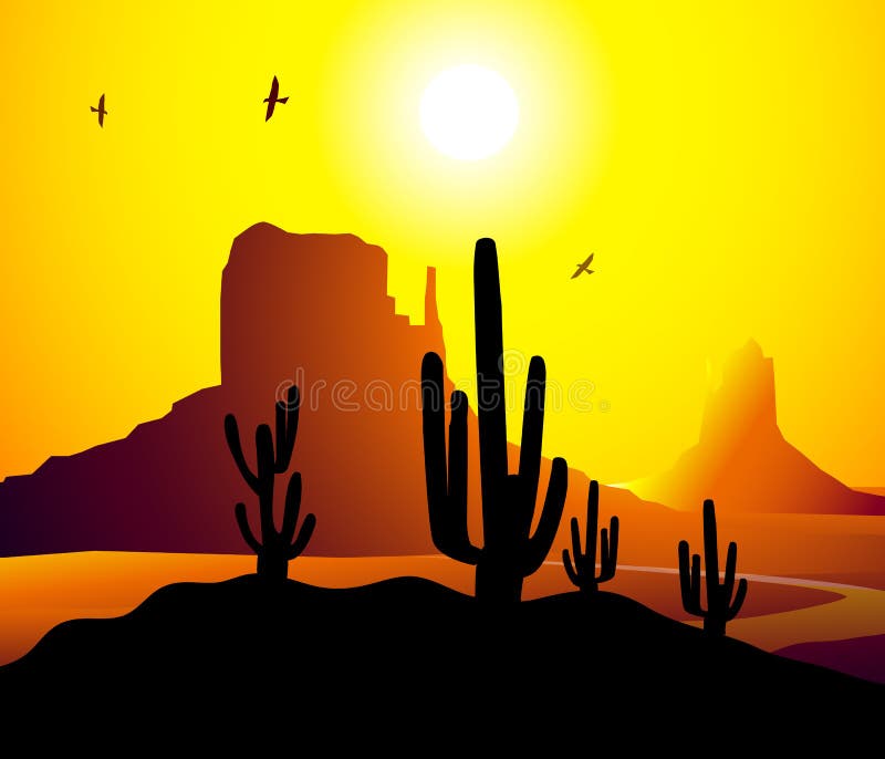 Monument Valley (Arizona)-Vector Stock Vector - Illustration of valley ...