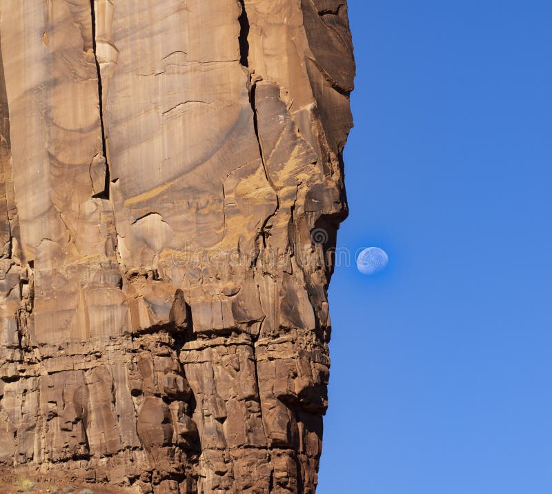 The Monument Valley, Full Moon Stock Photo - Image of arizona, desert ...