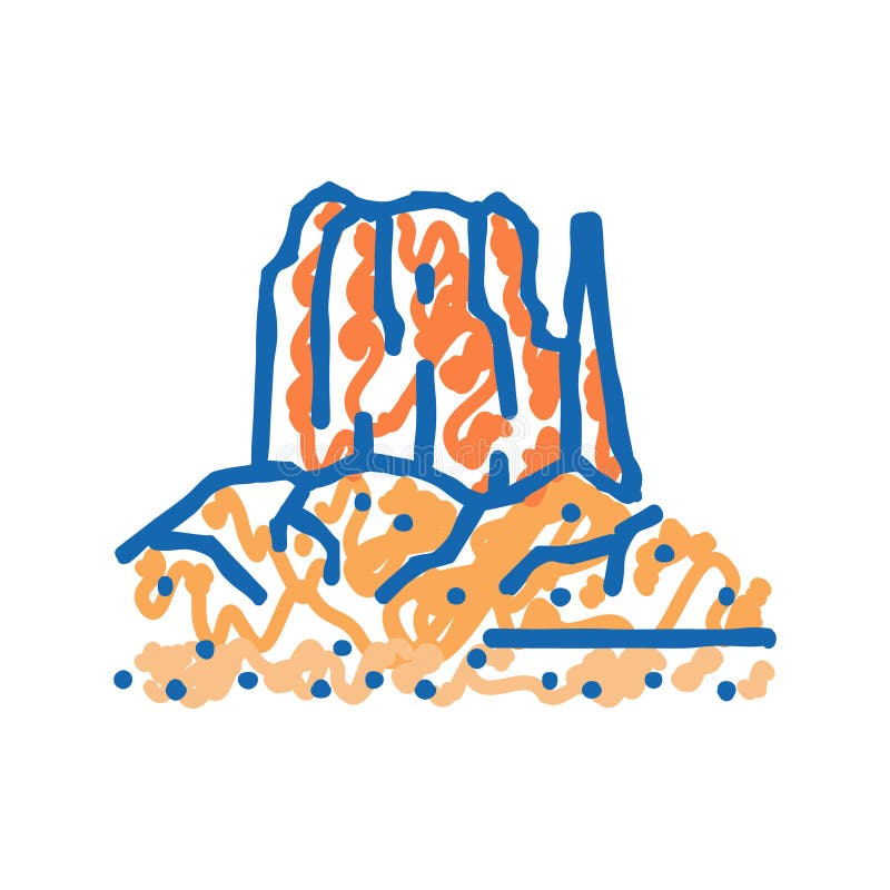 Monument Valley Icon Doodle Illustration Stock Illustration ...