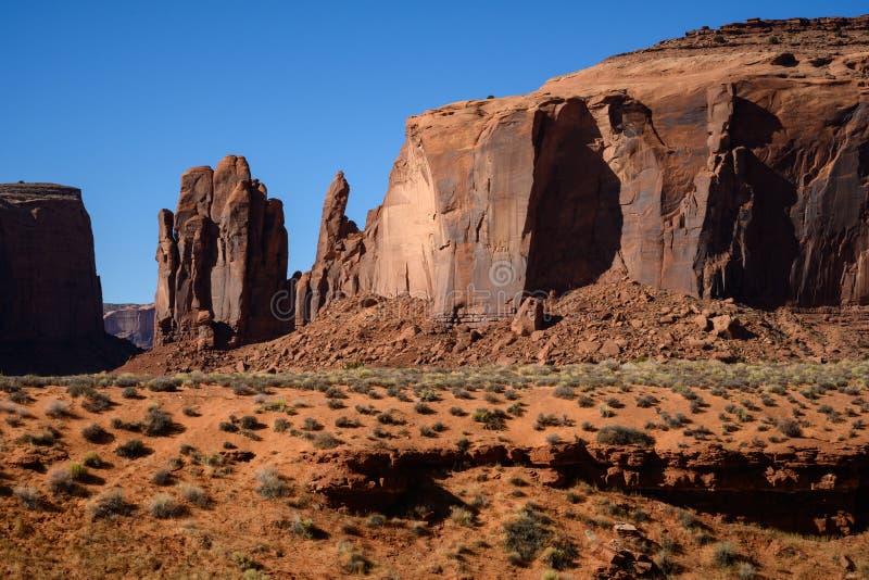 Monument Valley Landscape Panoramic View Stock Image - Image of line ...