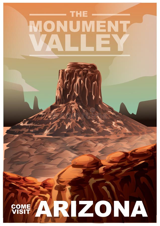 Monument Valley. Vector Illustration Decorative Design Stock Vector ...