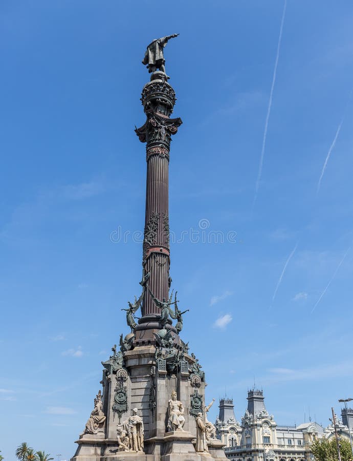 Monument Van Christopher Columbus Barcelona Stock Afbeelding - Image of ...
