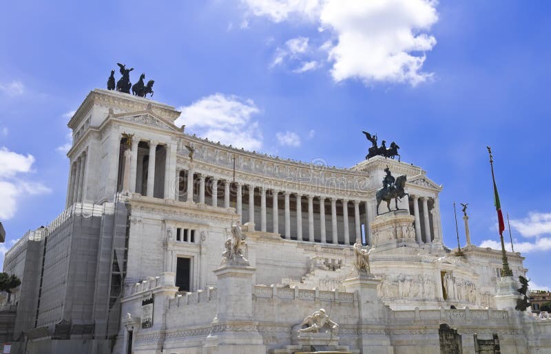 Monument of Victor Emmanuel II Stock Photo - Image of square, hill ...