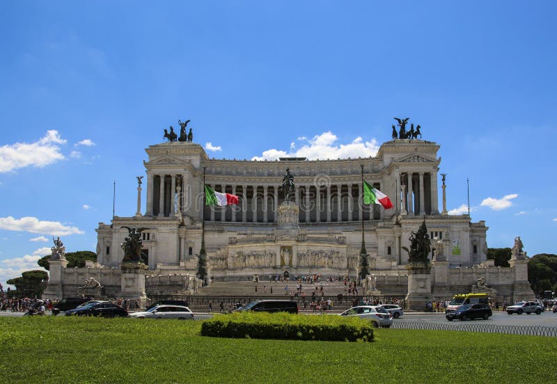 Monument of Victor Emmanuel II, Venice Square in Rome,Italy Stock Photo ...
