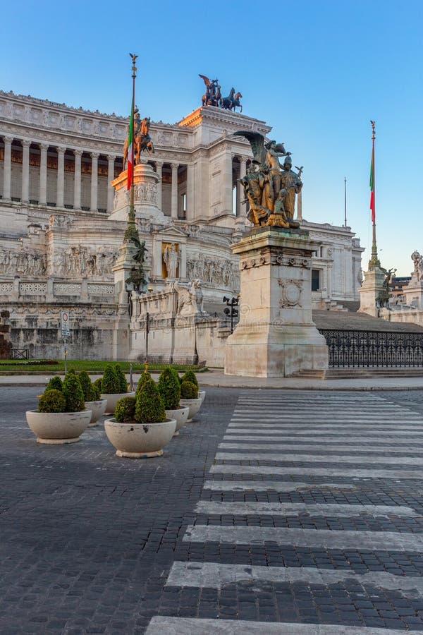 Monument of Victor Emmanuel on Venice Square in Rome . Italy. Stock ...