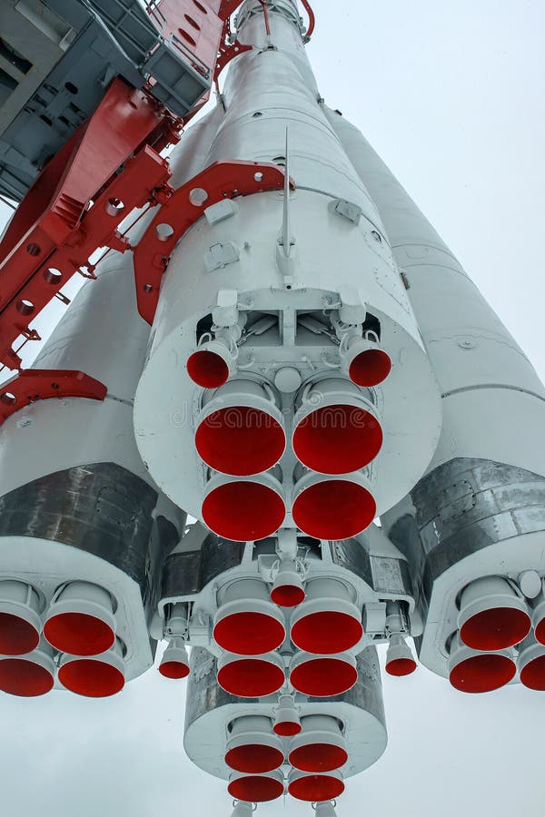 Monument of the Vostok Space Rocket. View from Below. in the Background ...