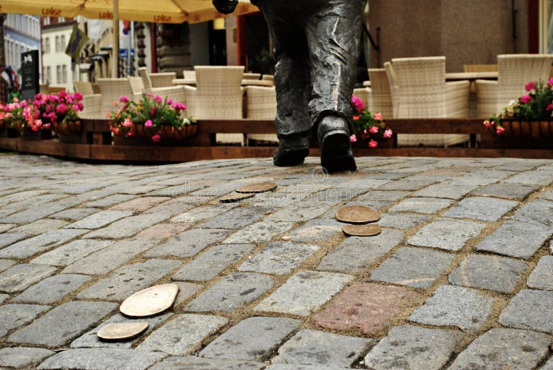 Bronze Footprints at the Cathedral Square in Vilnius As a Symbol of the ...