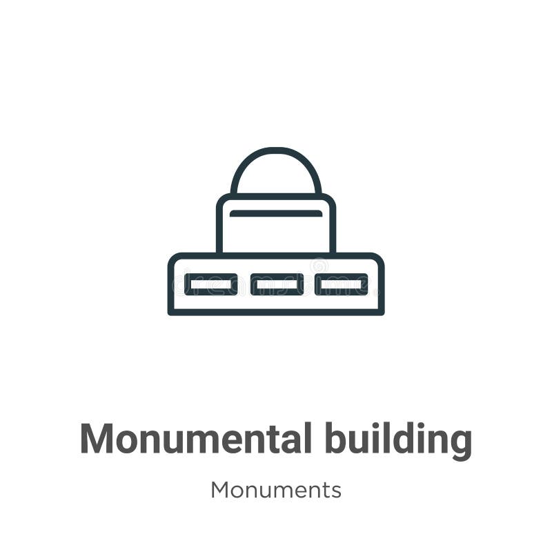 Monumental Building Icon in Trendy Design Style. Monumental Building ...