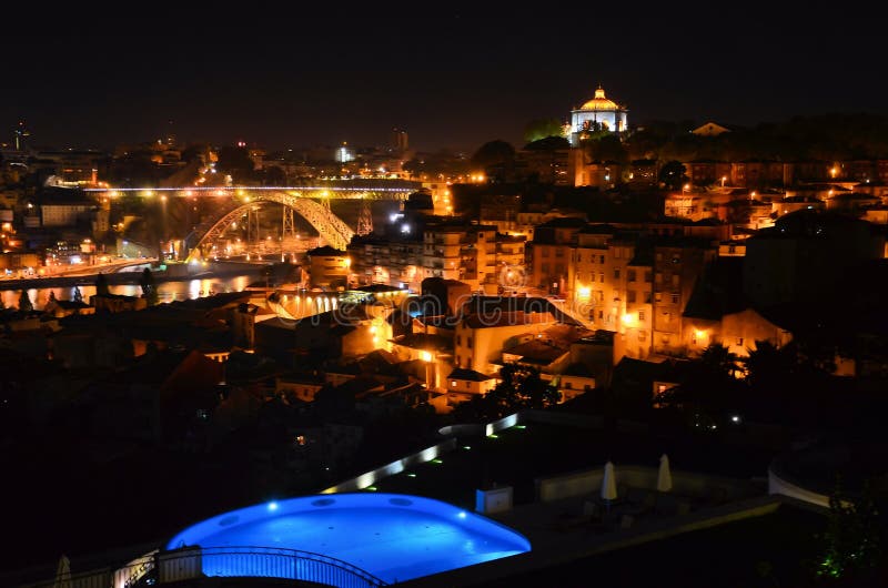 Porto at night stock photo. Image of night, evening, house - 46206118