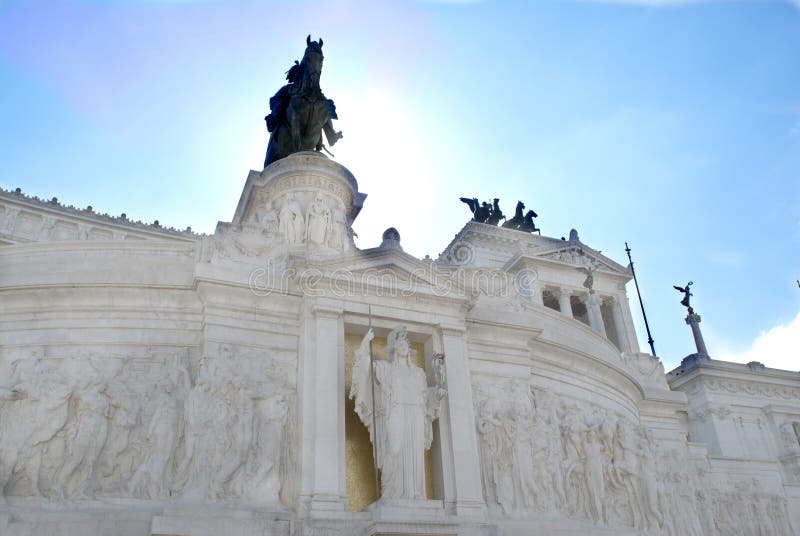 Monumental Complex of Victorian at Rome.Detail of the Monument Stock ...
