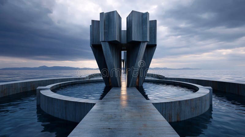 Monumental Deconstructed Puzzle Structure, Abstract Futuristic Concept ...