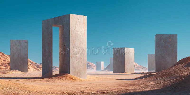 Monumental Desert Structures a Modern Architectural Marvel Stock ...
