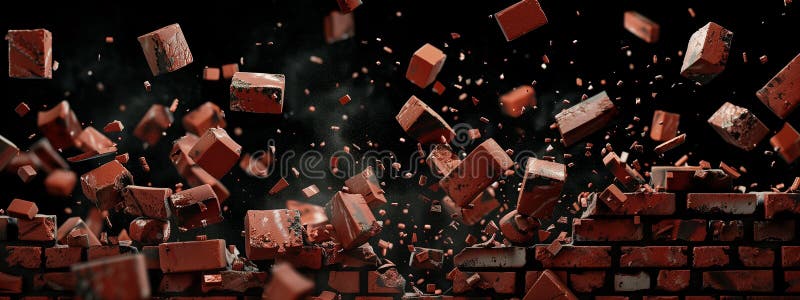 A Monumental Explosion Rips through a Sturdy Brick Barrier, Pulverizing ...
