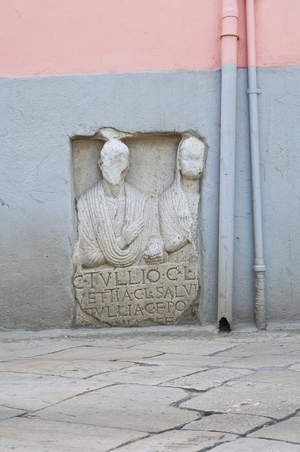 Monumental Inscription. Venosa. Basilicata. Italy. Stock Image - Image ...
