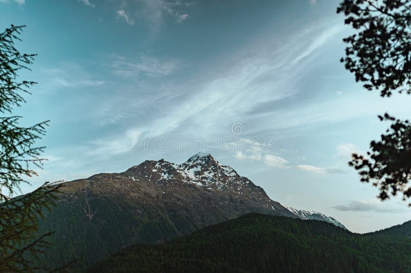 Monumental Nature Alps Mountain Summit View Landscape in the Conifer ...