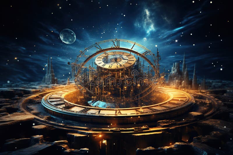 Orbital Clockwork Structure Amidst Cosmic Landscape. Generative AI ...