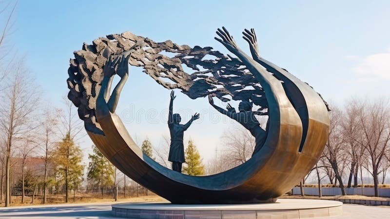 Monumental Sculpture in the City Park, Symbolizing the Unity of the ...