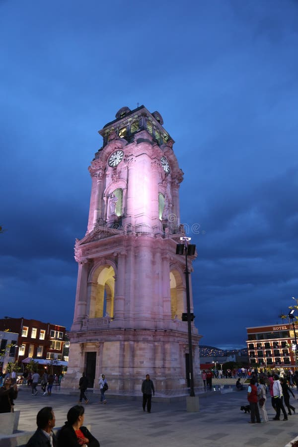Monumental Clock in Pachuca Hidalgo, Mexico II Stock Photo - Image of ...