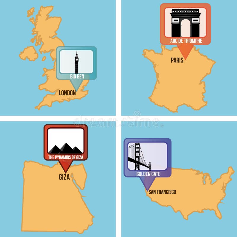 Monumente und Standorte stock abbildung. Illustration von standort ...