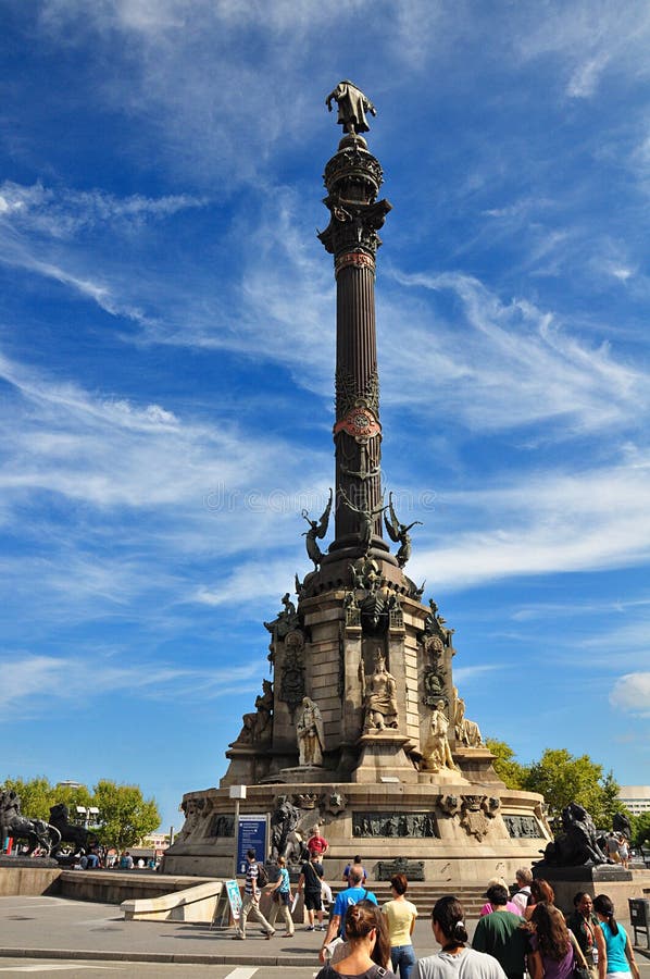 Monumento De Christopher Columbo, Barcelona Foto de Stock Editorial ...