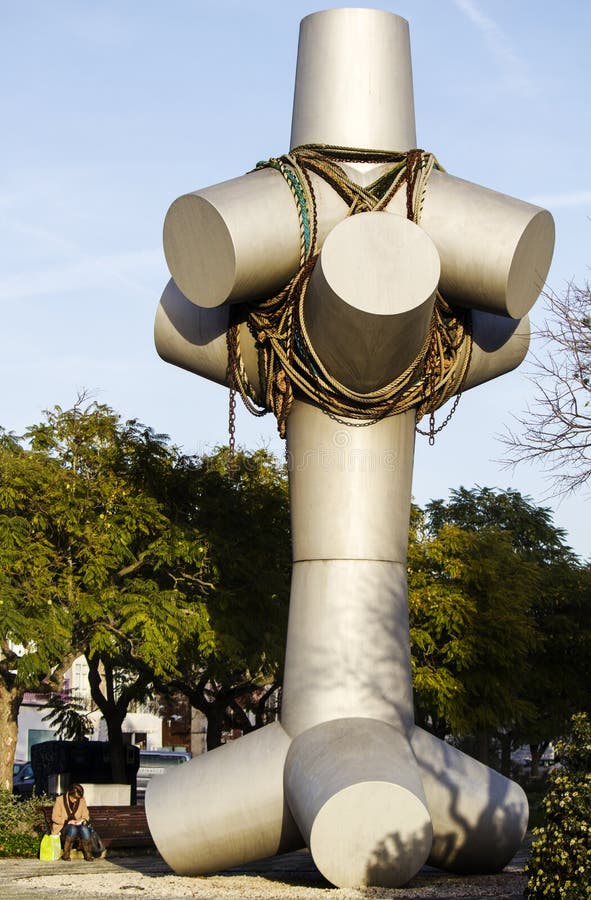 Monumento Na Cidade De Setubal Imagem Editorial - Imagem de homenagem ...