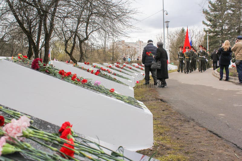 Monuments with Flowers on Victory Day. Editorial Photo - Image of ...