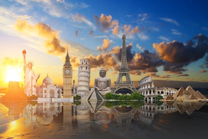 Travel the World Monuments Concept Stock Illustration - Illustration of ...
