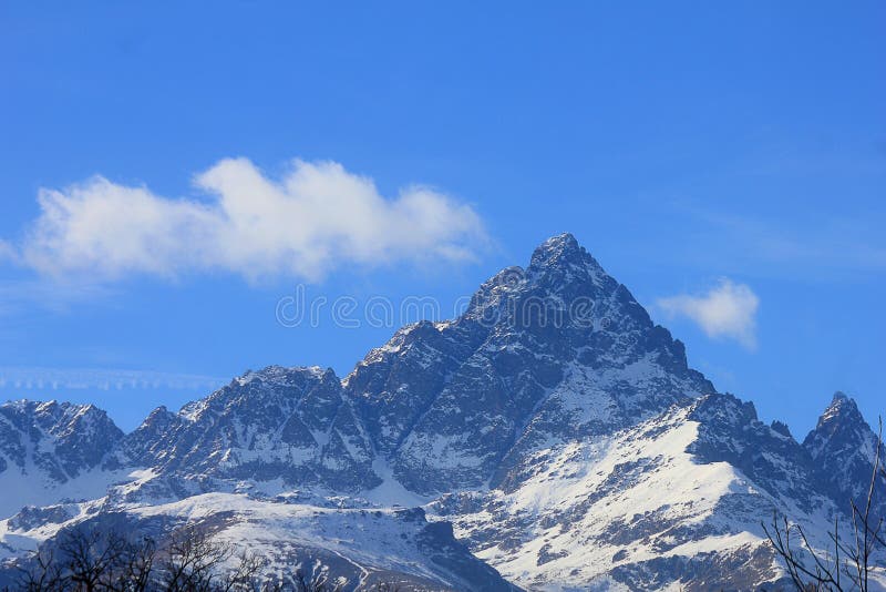 Panorama of Monviso Mountain in Winter Stock Photo - Image of mountain ...