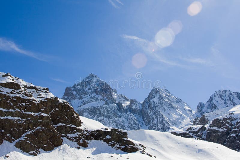 Monviso range stock image. Image of peak, international - 9348401