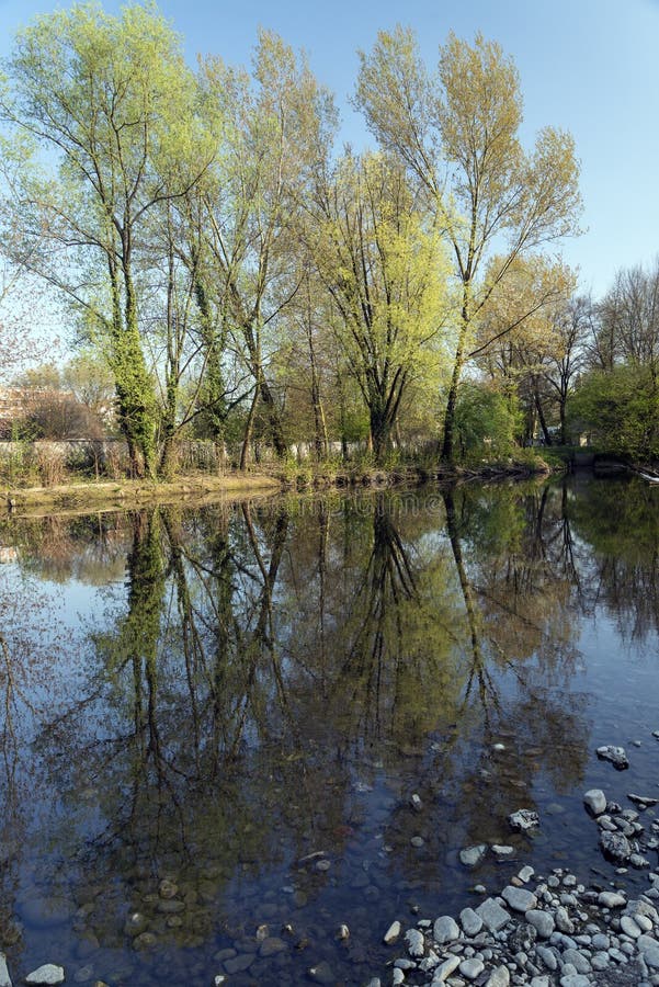 Monza Park: Lambro river stock photo. Image of reflection - 54517792