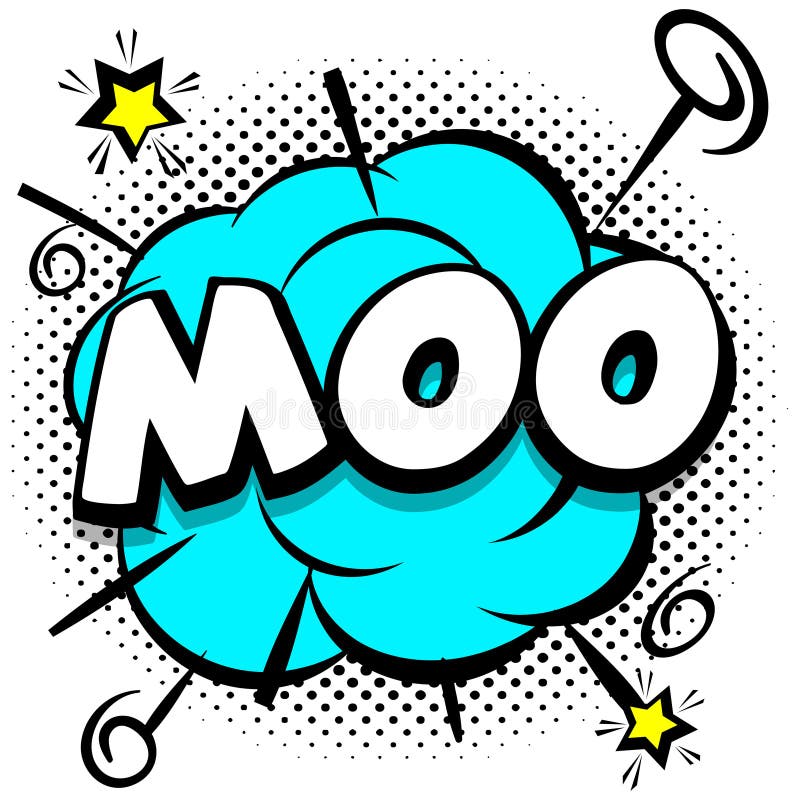 Moo Comic Bright Template with Speech Bubbles on Colorful Frames Stock ...