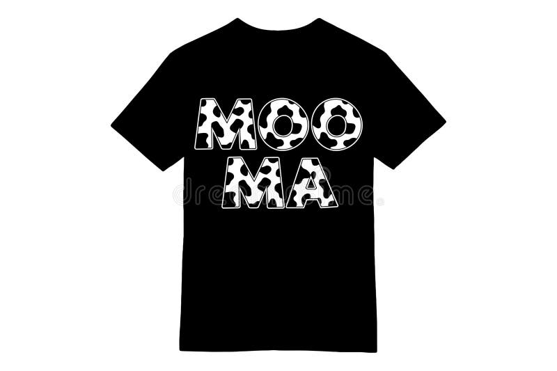 MOO-MA Cow Print 3D T-Shirt Design Stock Vector - Illustration of ...